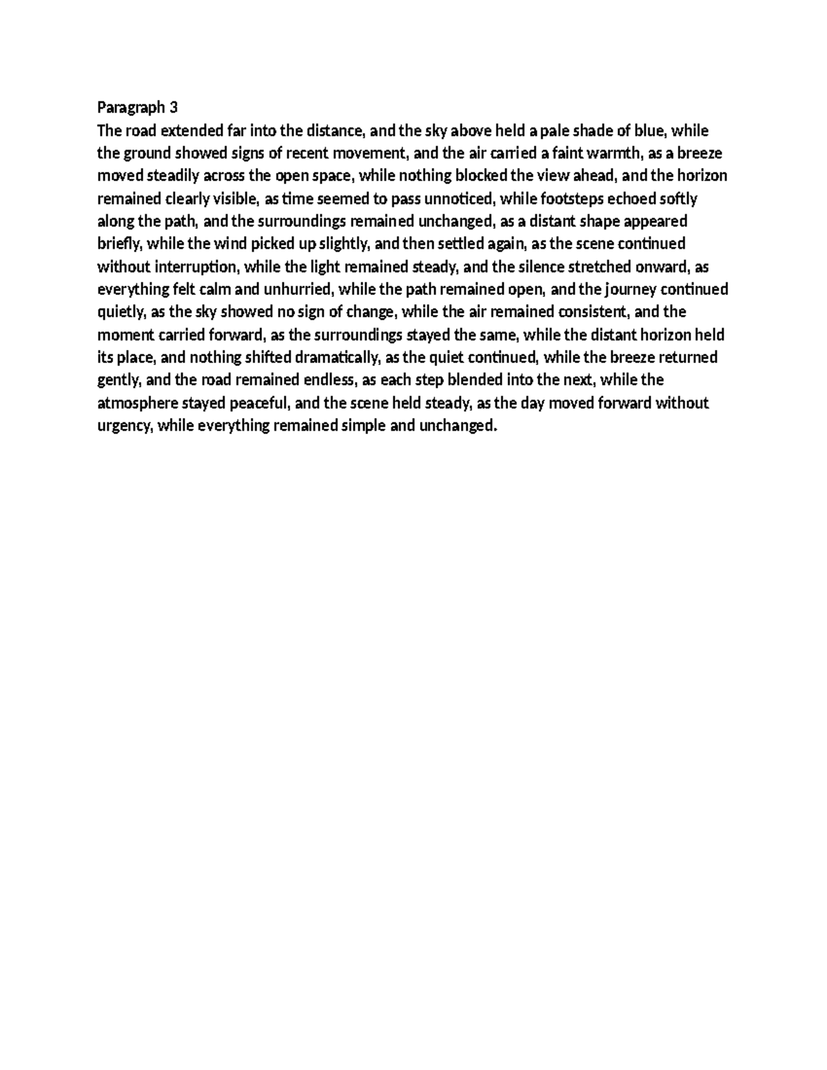 Descriptive Analysis of a Tranquil Journey: Paragraph 3 - Studocu
