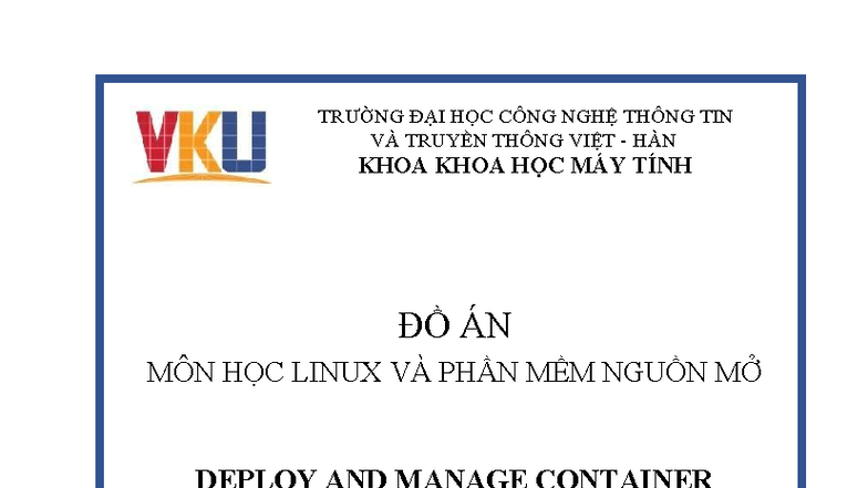 Đồ án môn học 23IT: Triển khai và Quản lý Container với Kubernetes ...