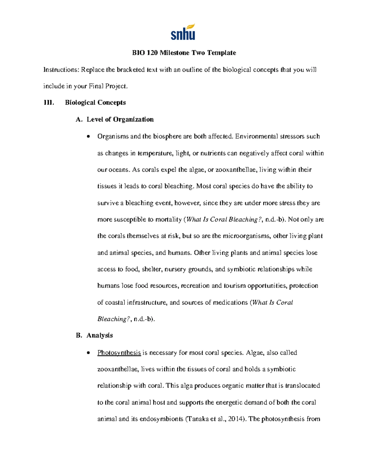 BIO 120 Final Project Outline: Coral Reefs & Their Importance - Studocu