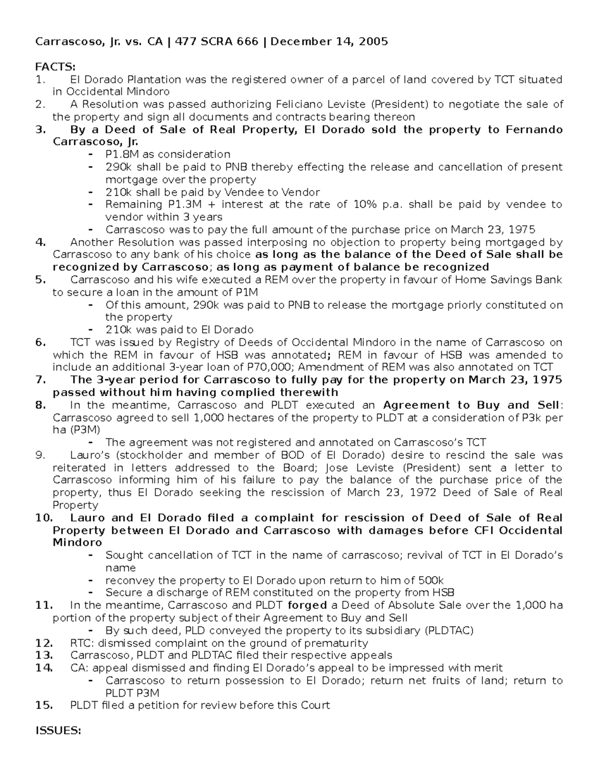 Carrascoso, Jr. vs. CA 477 SCRA Case Study - December 14, 2005 - Studocu