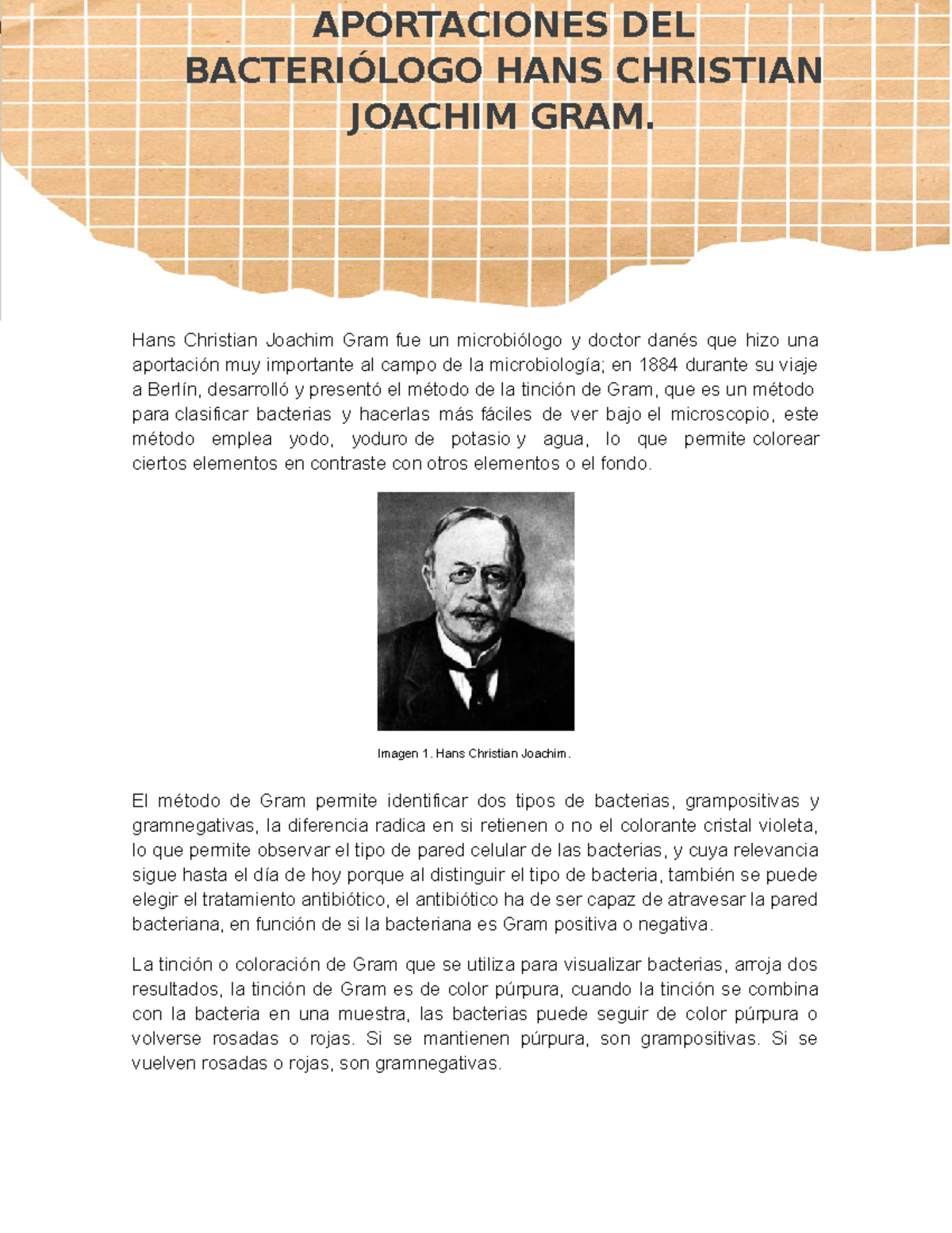 Hans Christian Joachim Gram - El método de Gram permite identificar dos ...