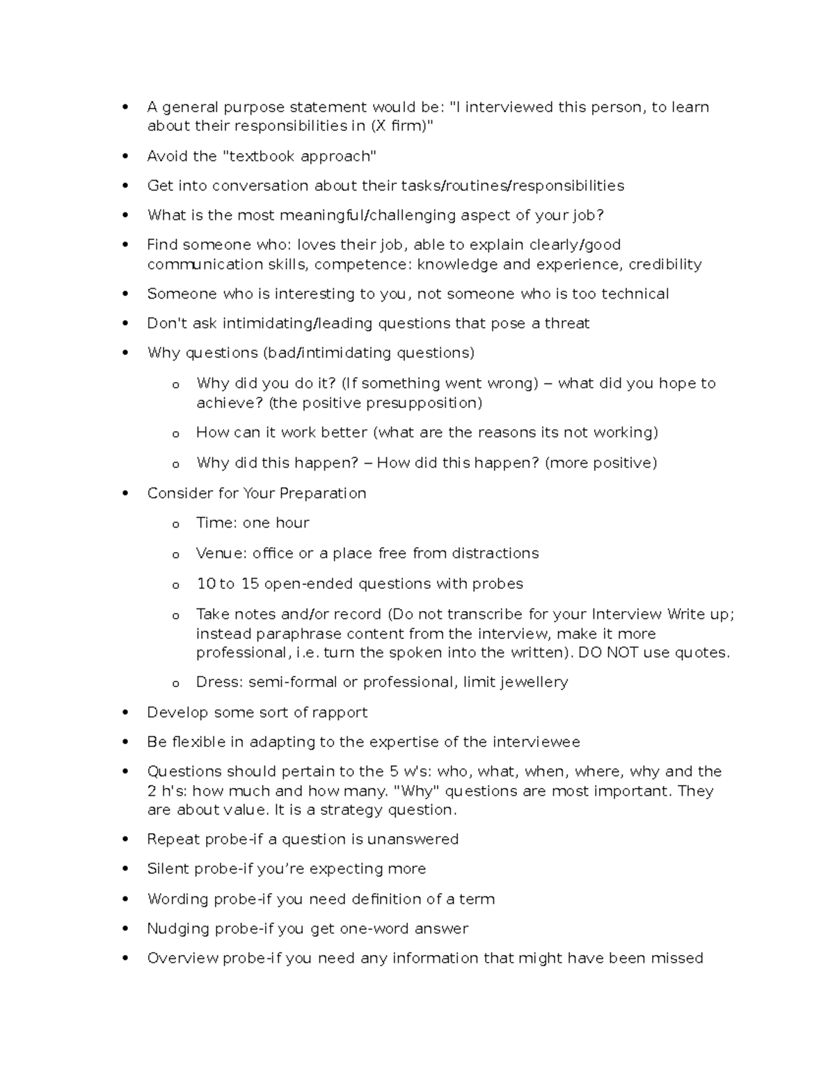 GMGT 2010 Interview Assignment: Strategies for Effective Interviews ...