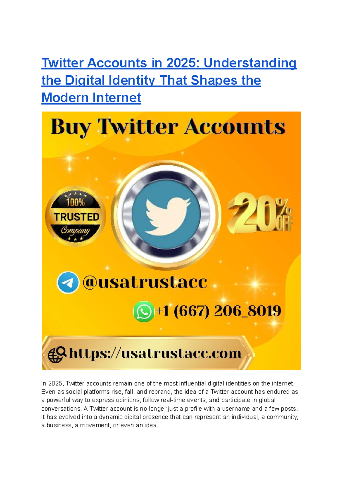 How to Buy Twitter Accounts in 2025: A Comprehensive Guide - Studocu