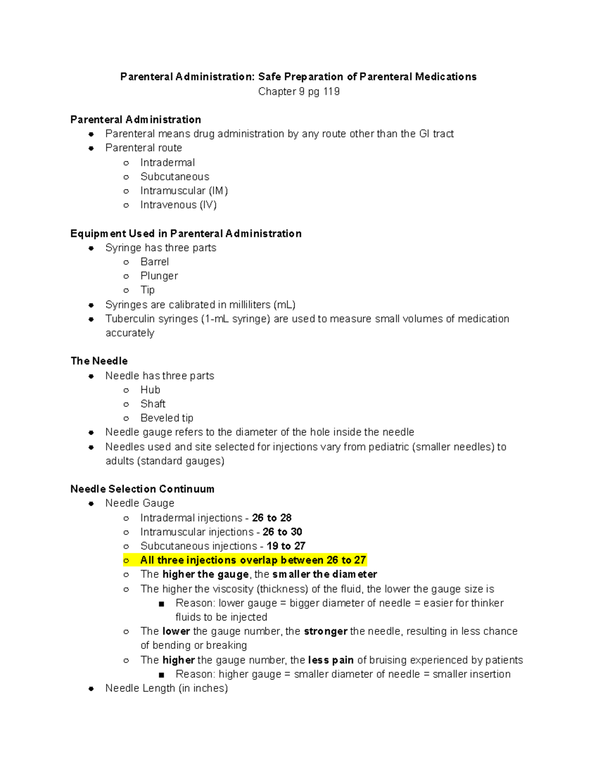 Ch 9 Parenteral Admin: Safe Prep of Medications & Injection Techniques ...