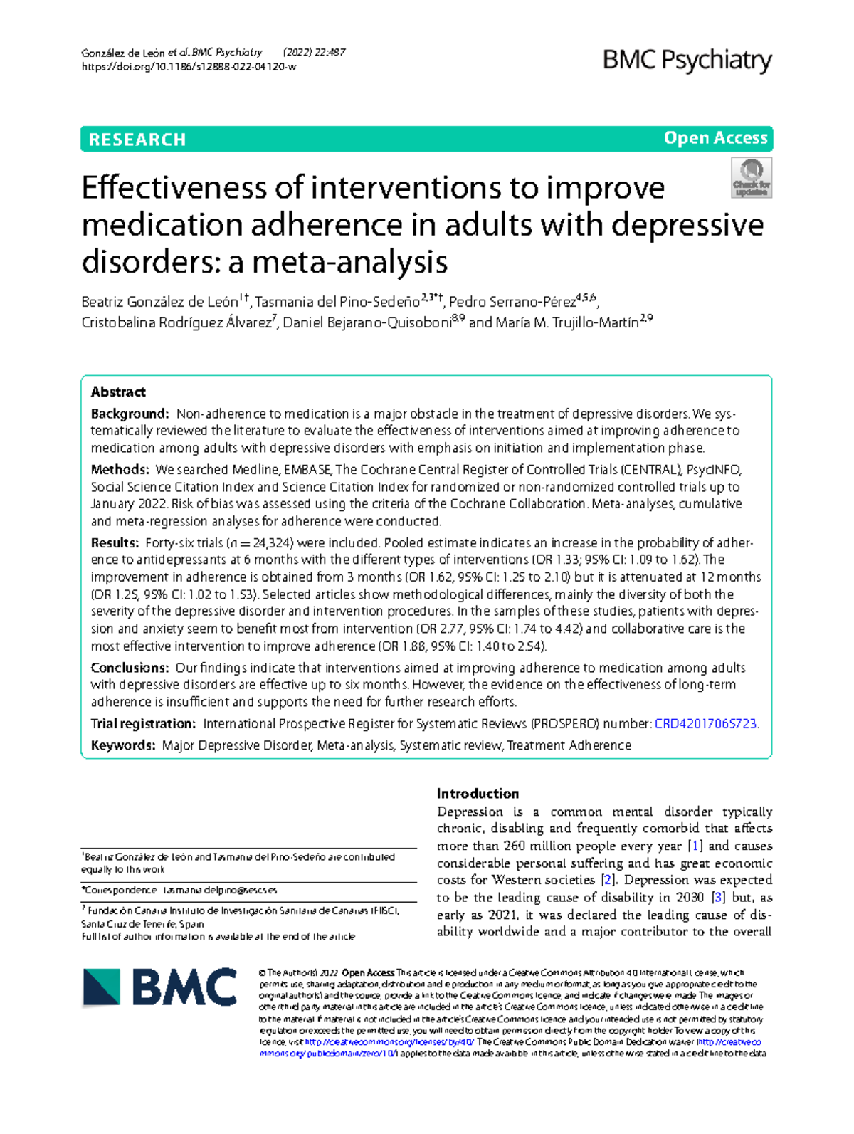 Effectiveness of Interventions for Medication Adherence in Adults with ...