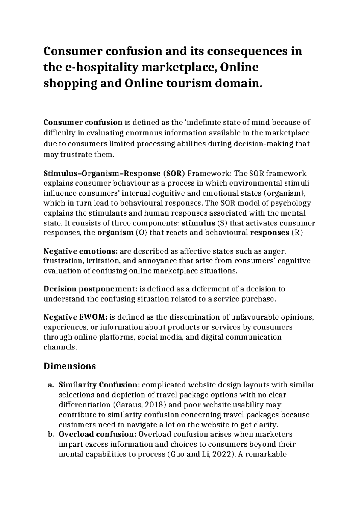 Consumer Confusion in Online Shopping & Tourism: Impacts & Insights ...