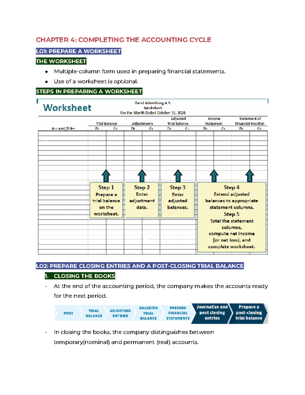 Chapter 4 - Completing the Accounting Cycle and Financial Statements - Studocu