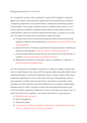 [Solved] There are 10 Enrolled Nurse Standards for Practice organised ...