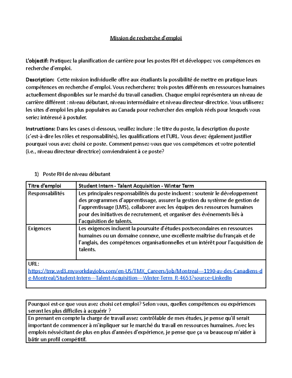 Mission de recherche d'emploi RH - Mission de recherche d'emploi L ...
