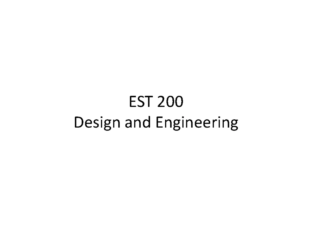 EST200 Design AND Engineering, December 2020 - 08000cE Reg No.: APJ ...