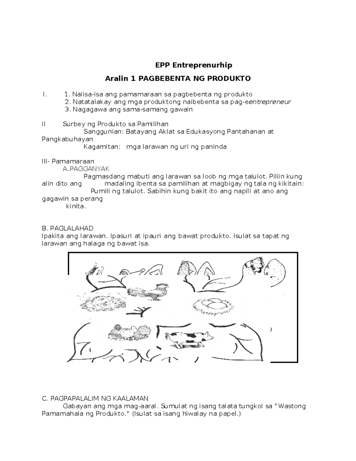 Lesson Plan: EPP ICT Aralin 5 - Pagbebenta at Kahalagahan ng ...