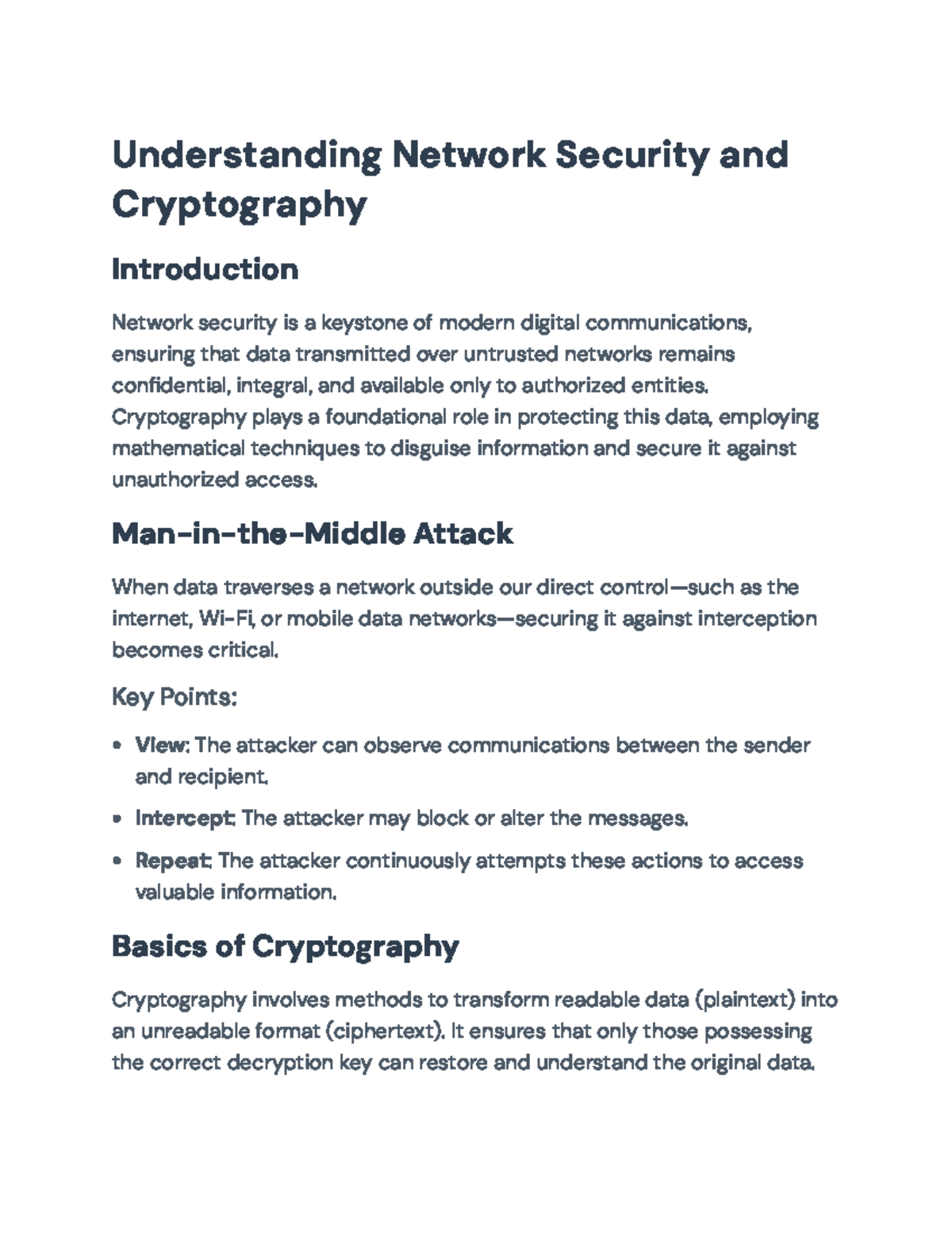 Network Security and Cryptography Overview: Key Concepts and Methods - Understanding Network ...