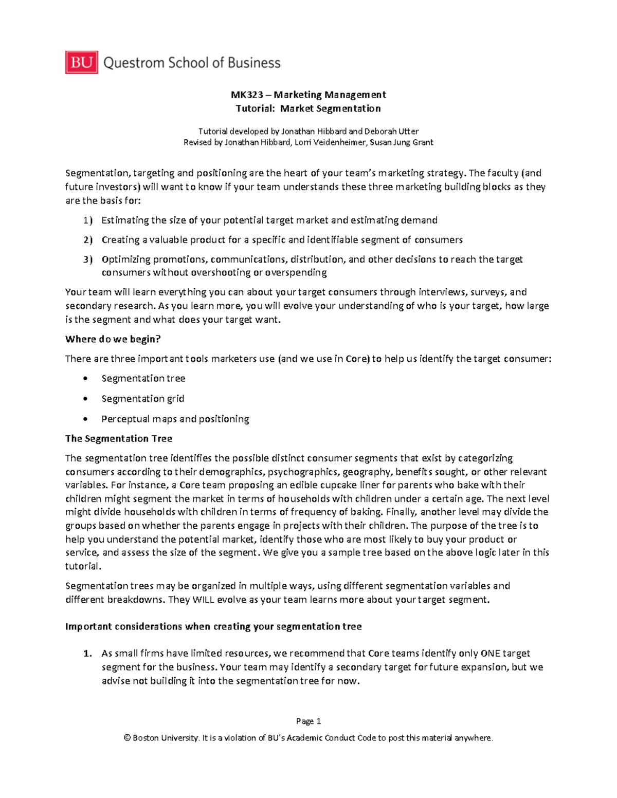 MK323 - Market Segmentation Strategy Tutorial & Guide - Studocu