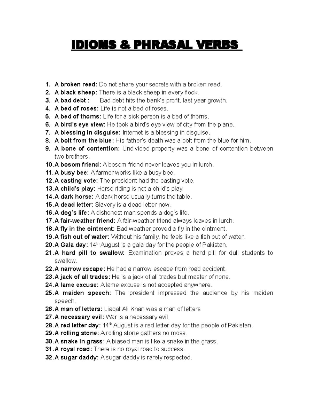 IDIOMS & PHRASAL VERBS: Key Expressions Explained for Students - Studocu