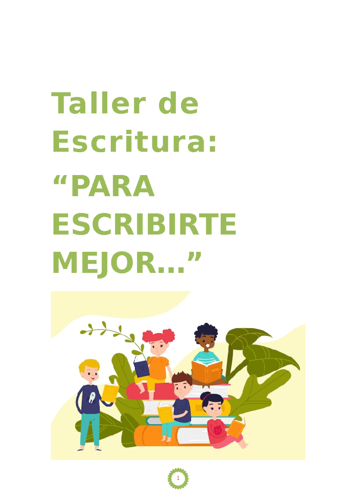 Taller Literario: Escritura Creativa para Alumnos 6° C y D - Studocu