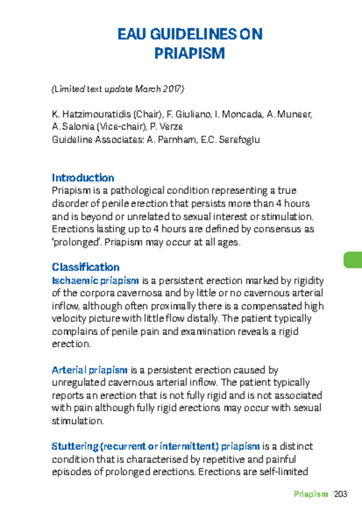 EAU 2017 Guidelines on Priapism: Diagnosis & Management Principles ...