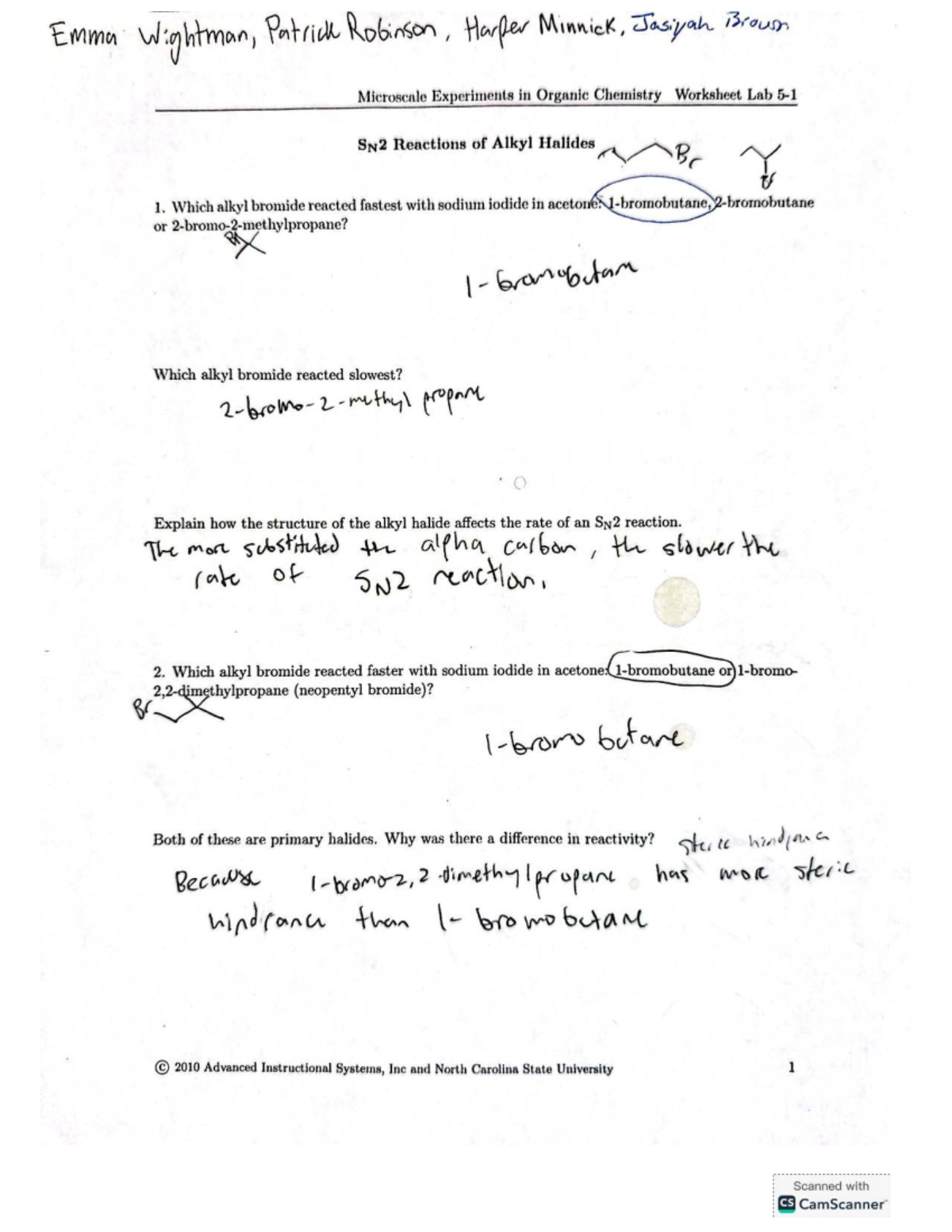 Lab 5 - Sn2 Reactions of Alkyl Halides in Organic Chemistry 1300Y - Studocu