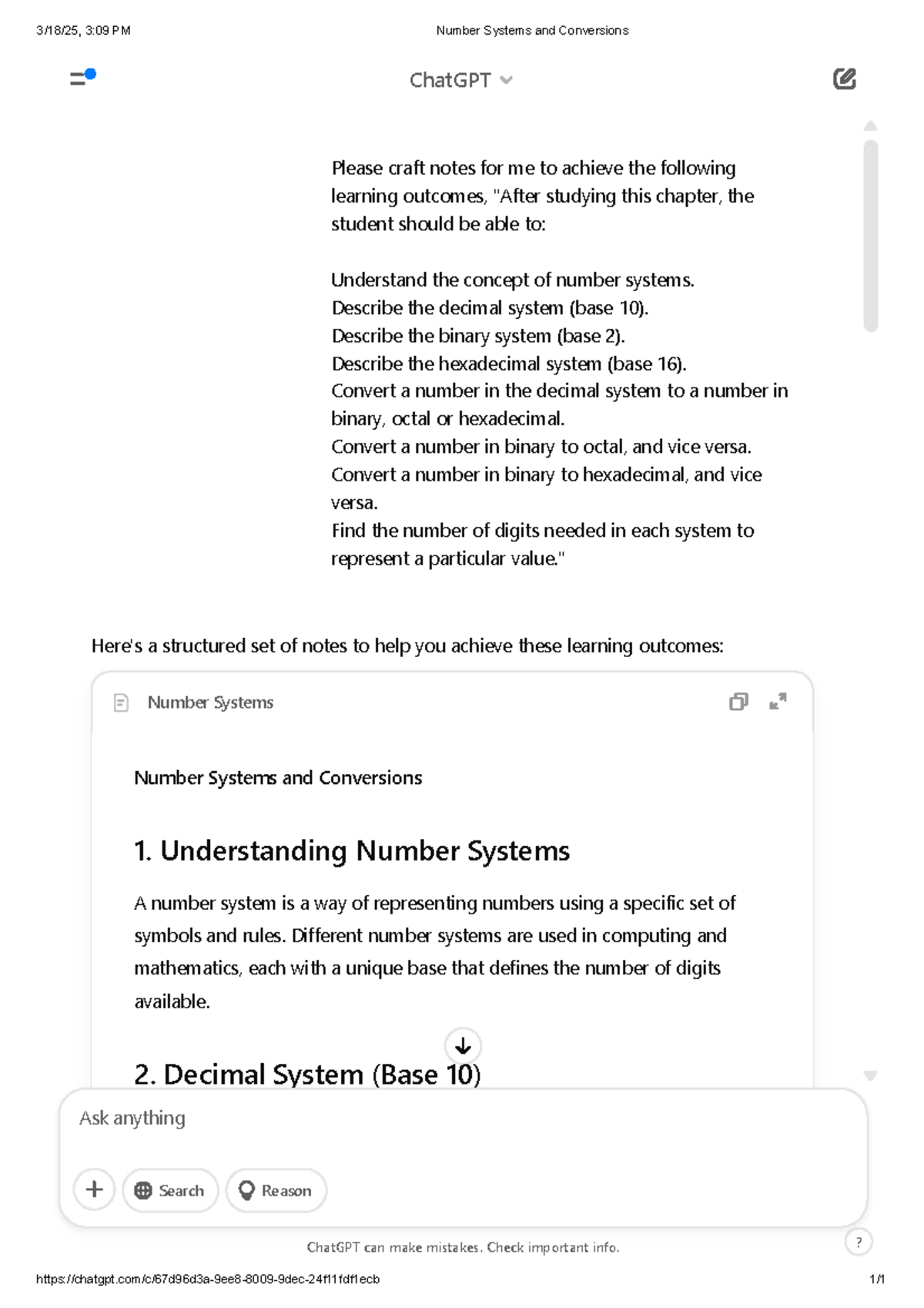 Number Systems and Conversions: Understanding Bases and Conversions - Studocu