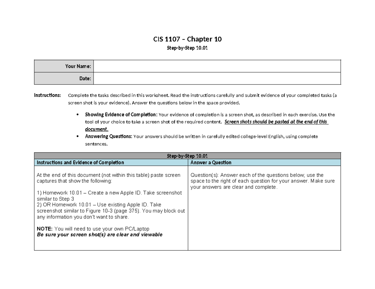 CIS 1107 – Chapter 10: Mobile Operating Systems and BYOD Insights - Studocu