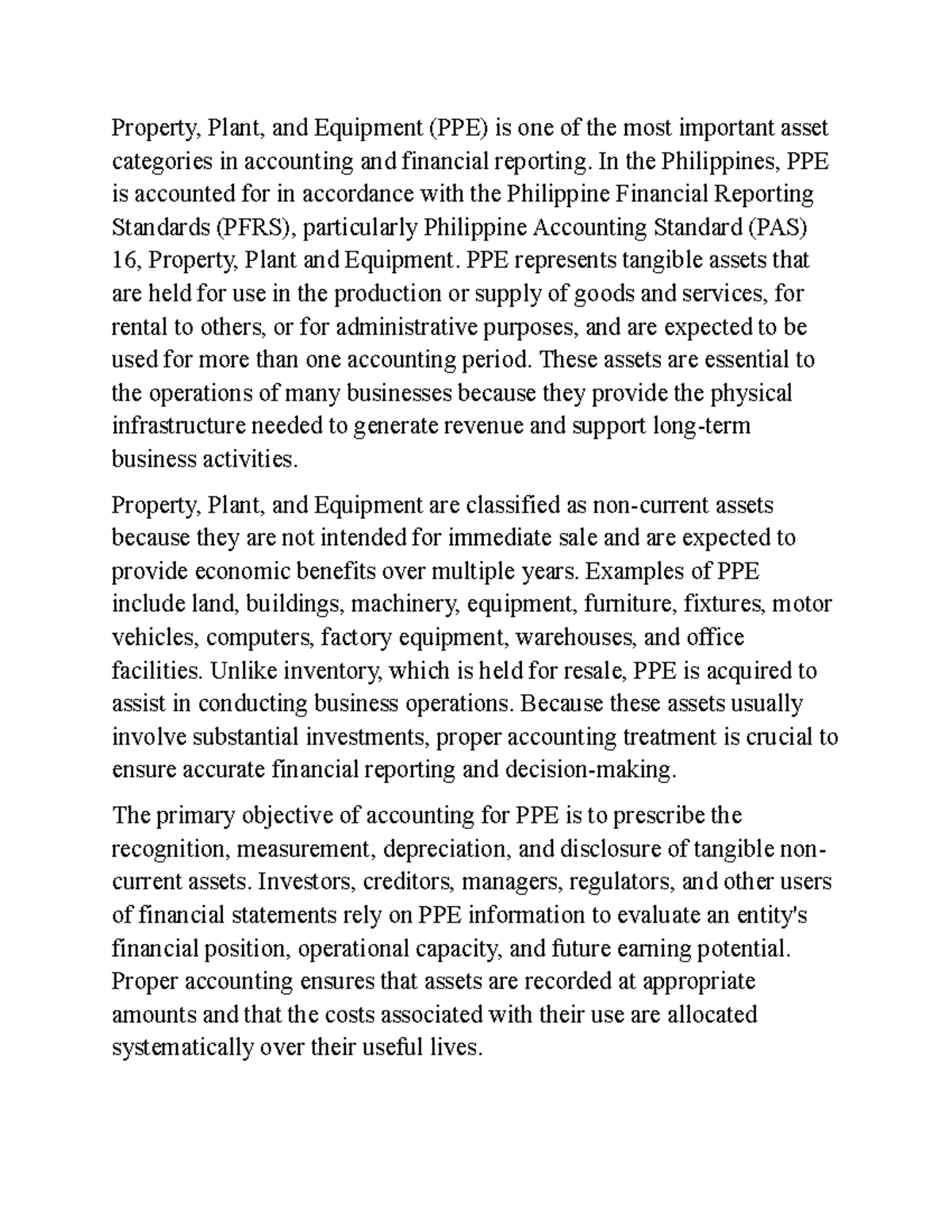 PPE Accounting in the Philippines: Key Concepts and Standards (PFRS ...