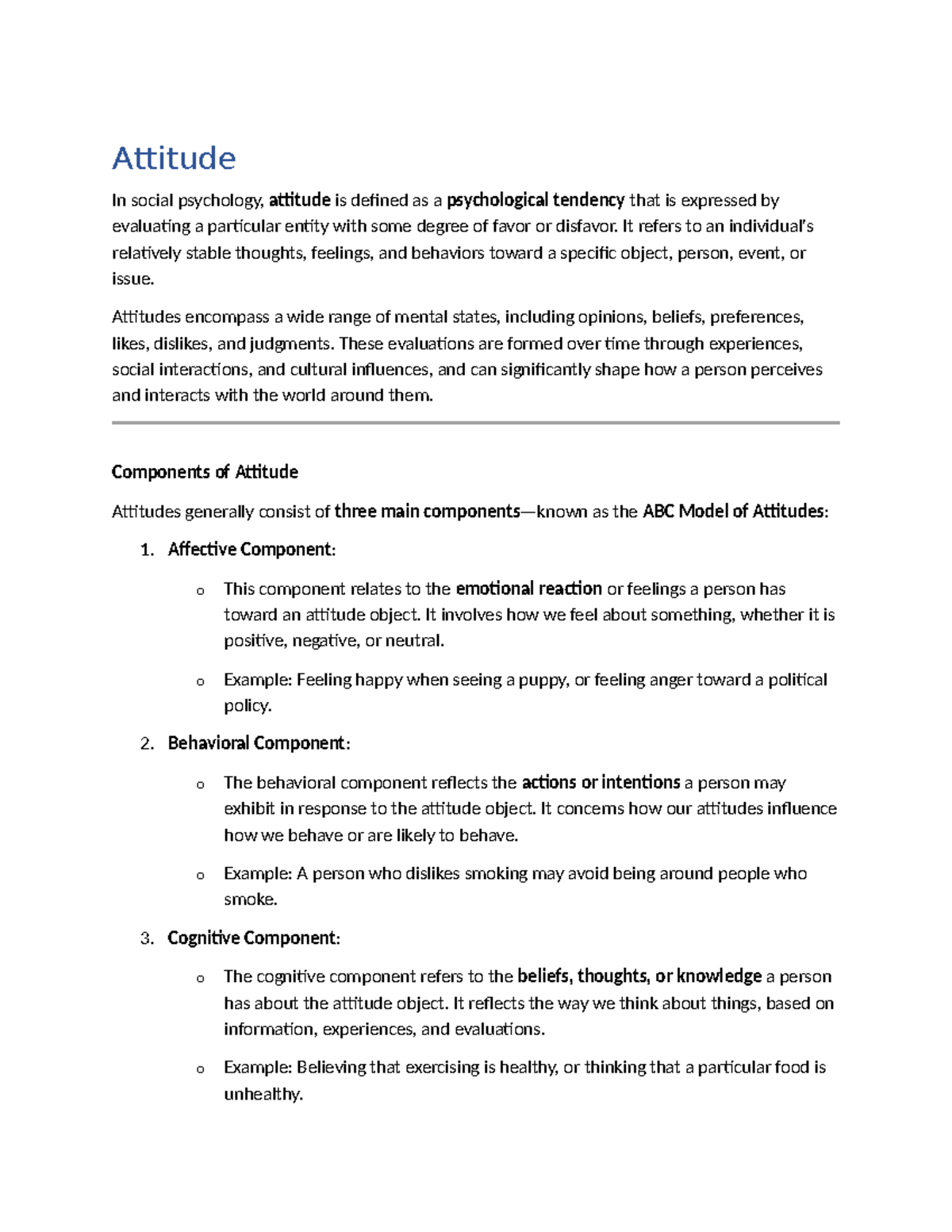 Unit 3: Understanding Attitudes and Interpersonal Attraction - Studocu