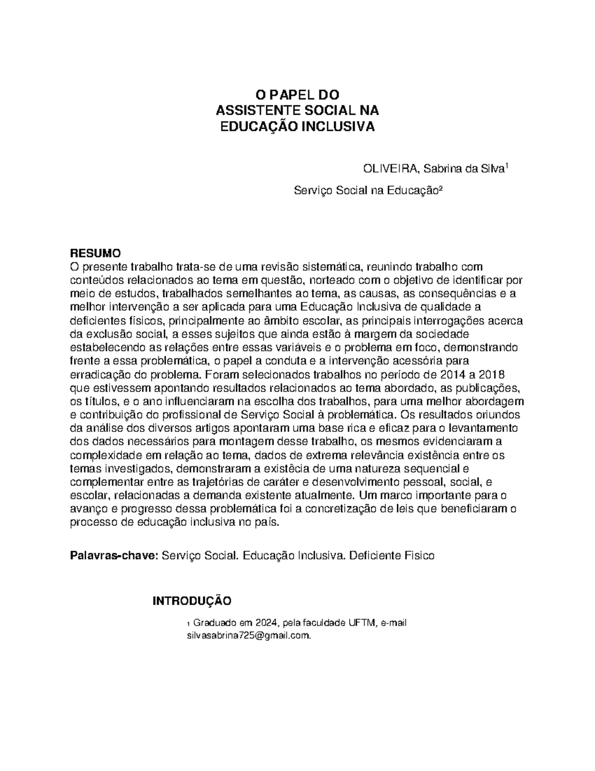 TCC Serviço Social: A Atuação do Assistente Social em Projetos Sociais ...