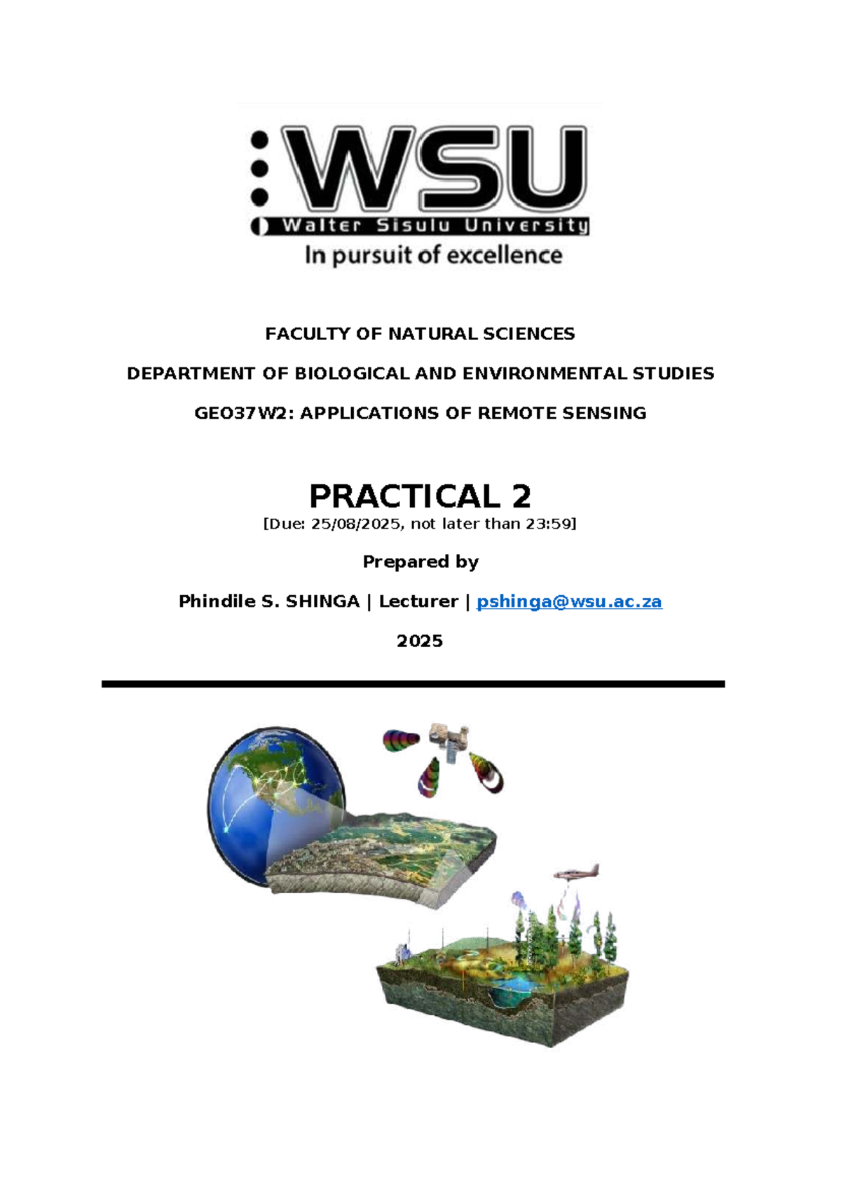 GEO37W2 Practical 2: Remote Sensing with Colour Composites - Studocu