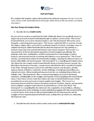 [Solved] Describe how the creative works create meaning surrounding the ...