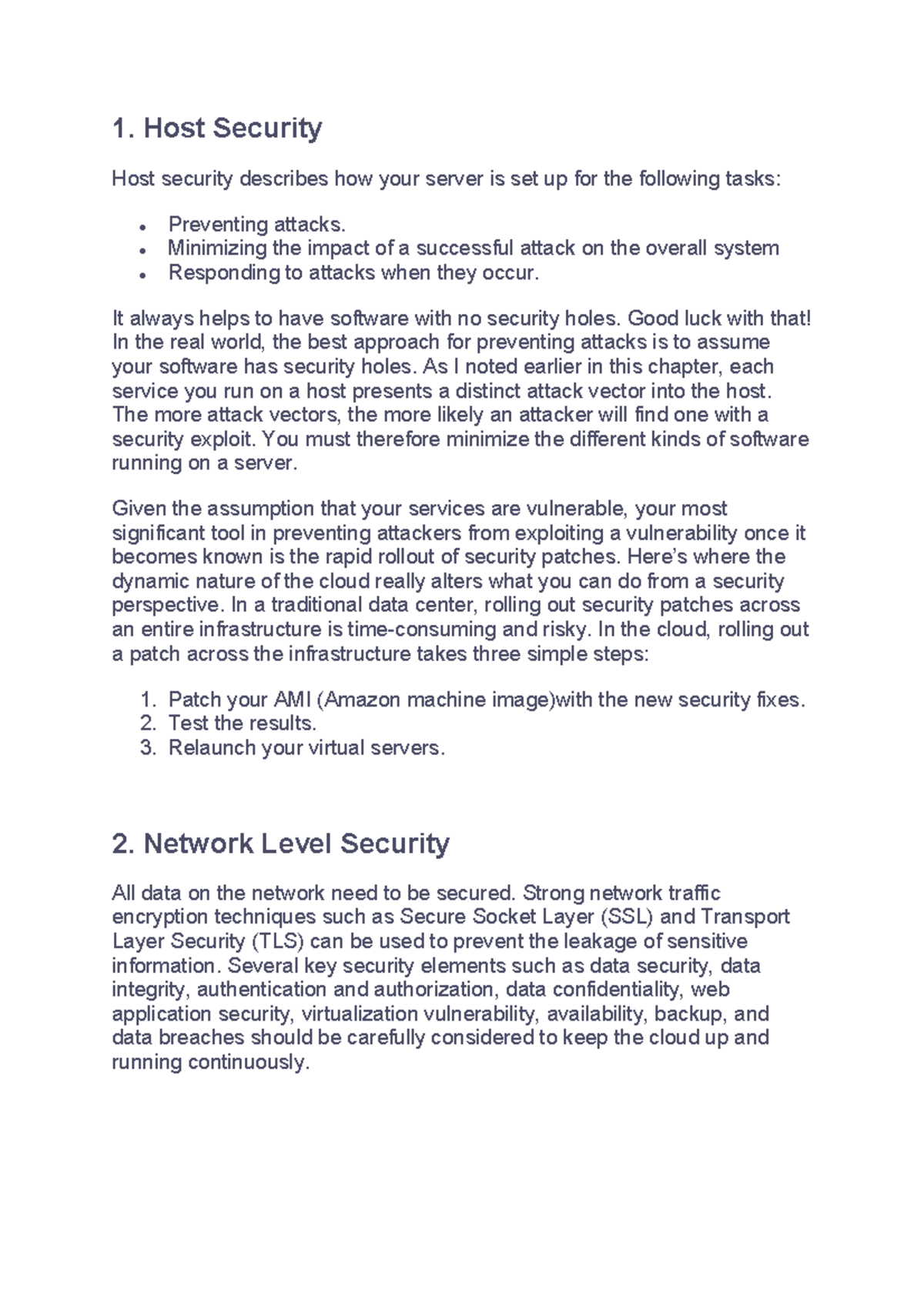 Unit-5 Cloud Security: Host and Network Security Essentials - Studocu