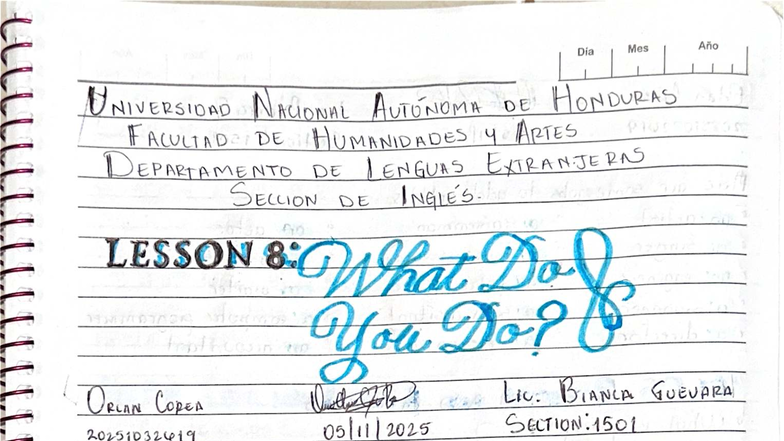 INGLES LESSON 9 - What Do You Do? (U2T4a29) - Studocu