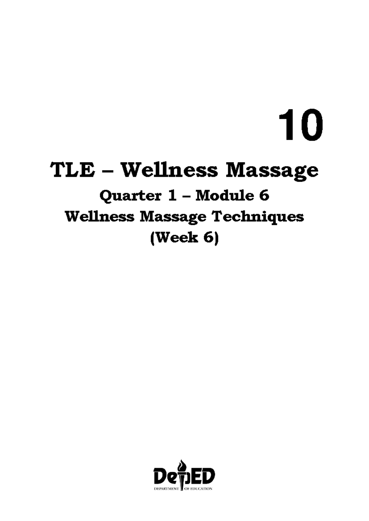 TLE 6 Q1 - Wellness Massage Techniques and Strokes Guide - Studocu