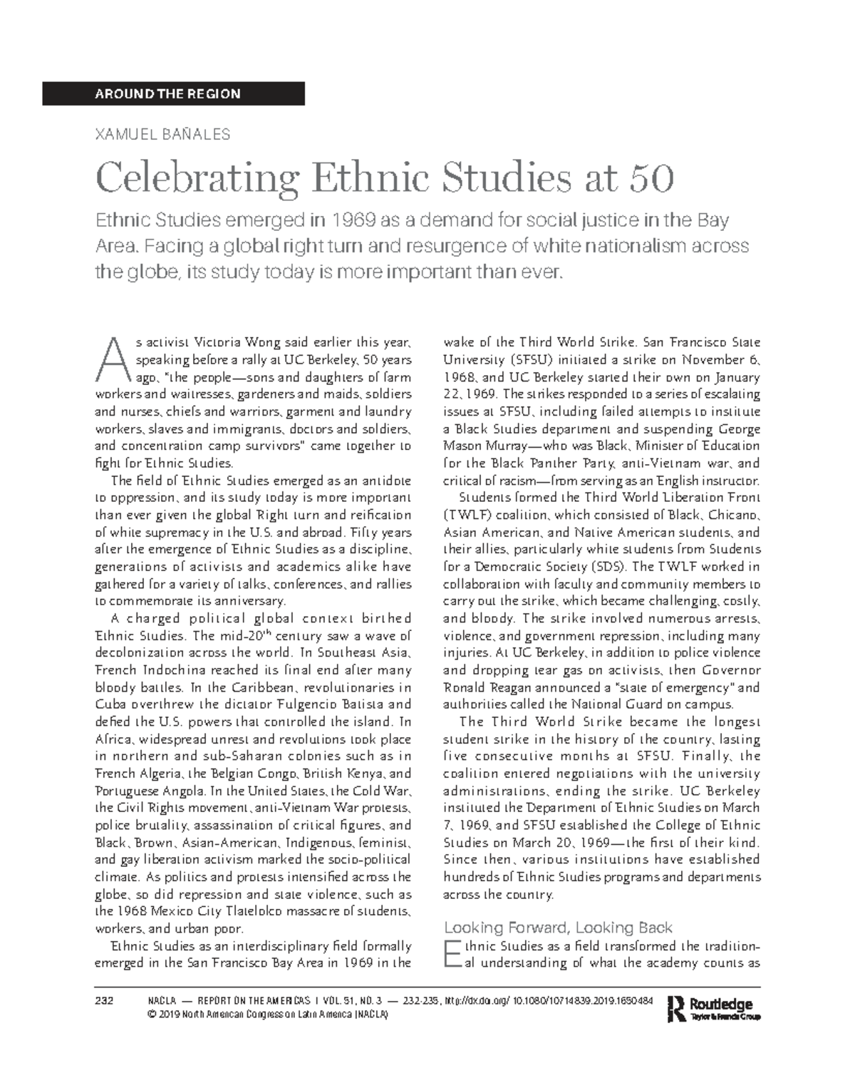 Celebrating 50 Years of Ethnic Studies: Legacy & Future Challenges ...