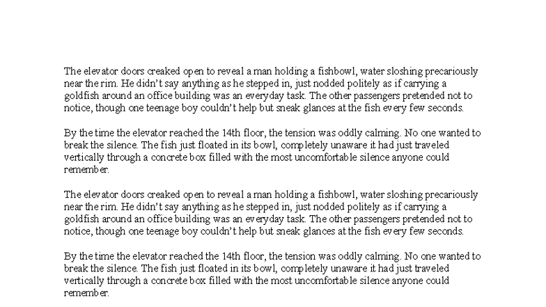 Science ABLO - Short Story: The Elevator Encounter - Studocu