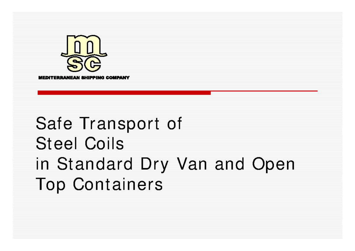 1. Steel coils lashing Guidelines MSC - Safe Transport ofSafe Transport ...