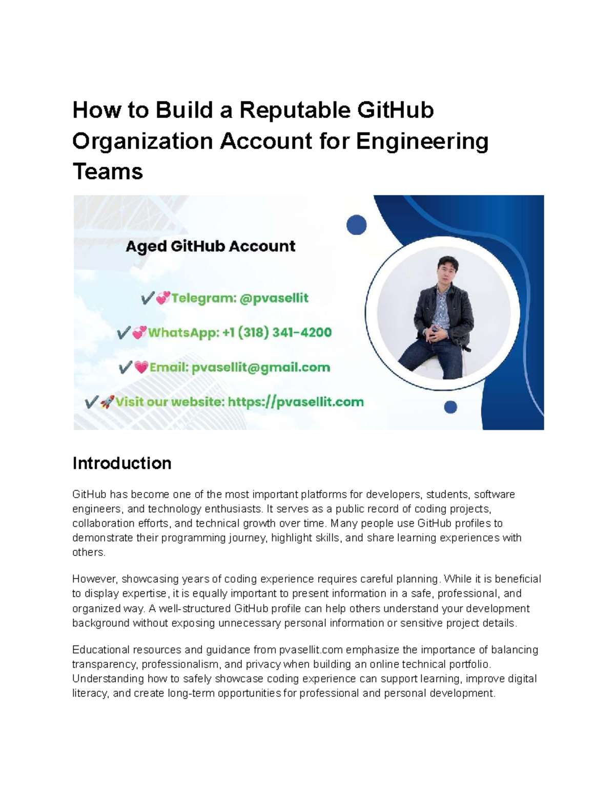 Building a Reputable GitHub Org Account for Engineering Teams - Studocu