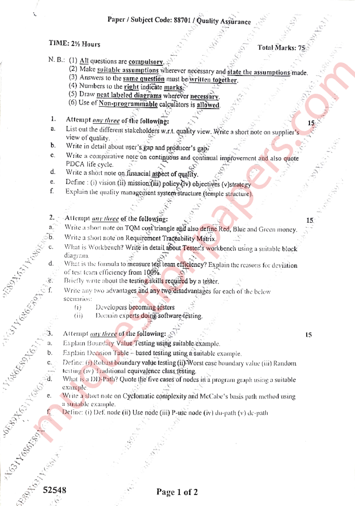 BSC IT Semester 6 2024 Final Exam Software Quality Assurance Review ...