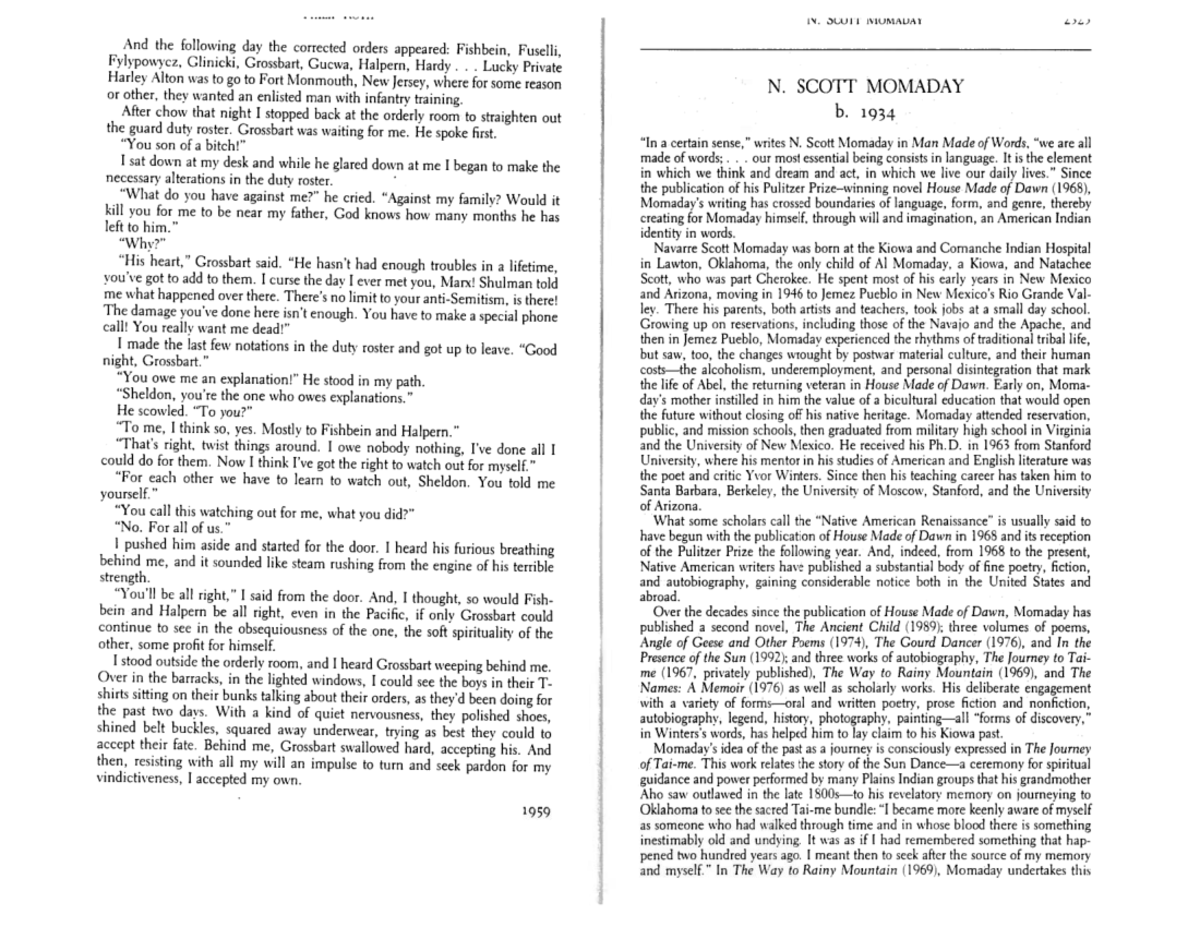 N. SCOTT MOMADAY: Exploring Identity in "The Way to Rainy Mountain ...