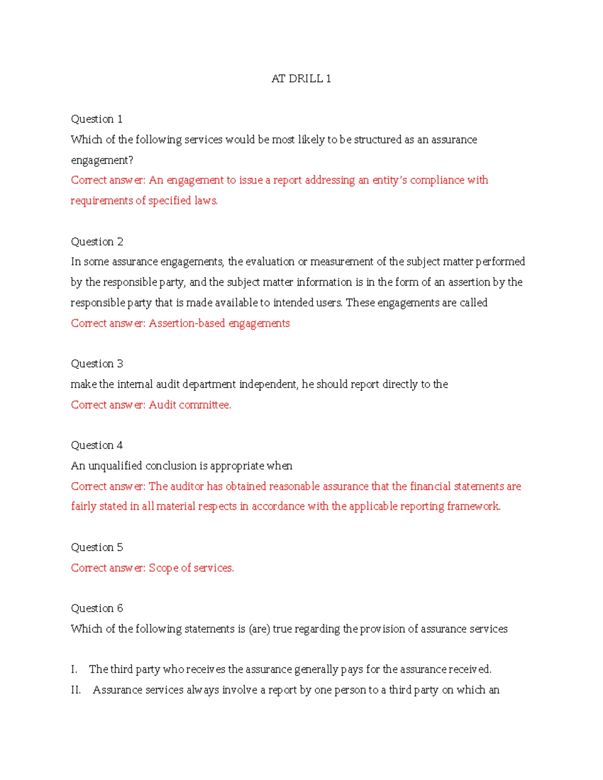 Auditing Theory - Test of Controls Procedure - CPA REVIEW SCHOOL OF THE ...