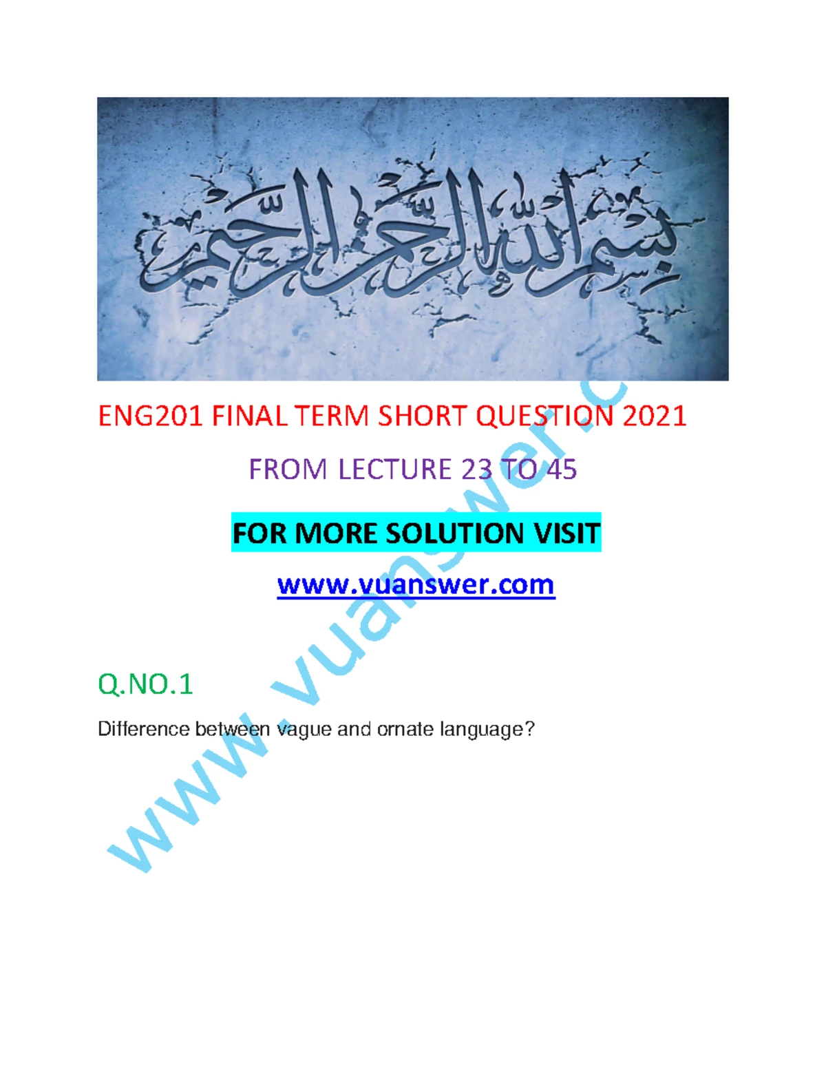 CS403 Solved MCQs Final TERM BY Junaid - CS403-Database (Solved MCQ’s) LECTURE FROM (23 to 45 ...