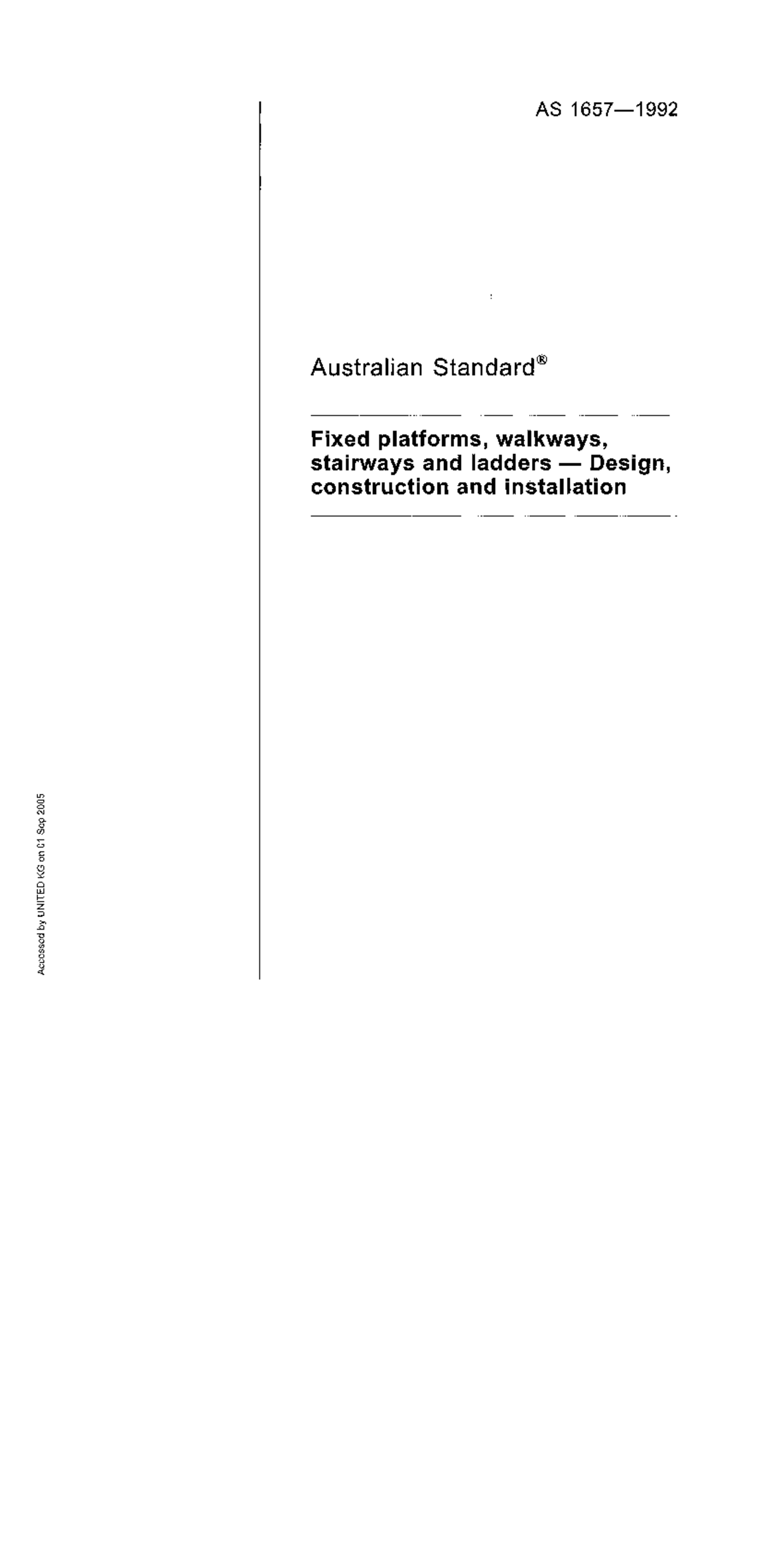 AS 1657 - 1992: Design & Construction of Fixed Platforms and Ladders ...