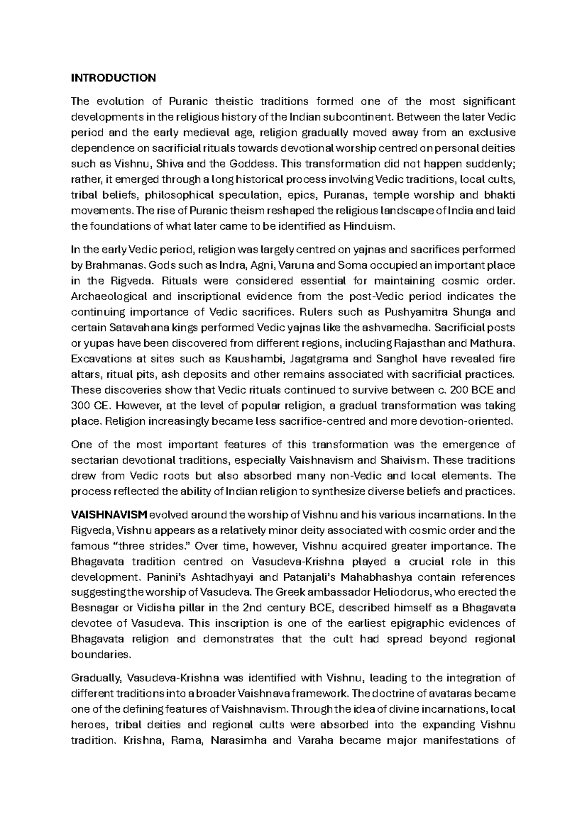 Puranic Theistic Traditions: Evolution of Indian Religious Practices ...