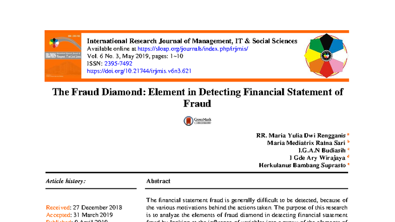 The Fraud Diamond: Elements in Detecting Financial Statement Fraud ...