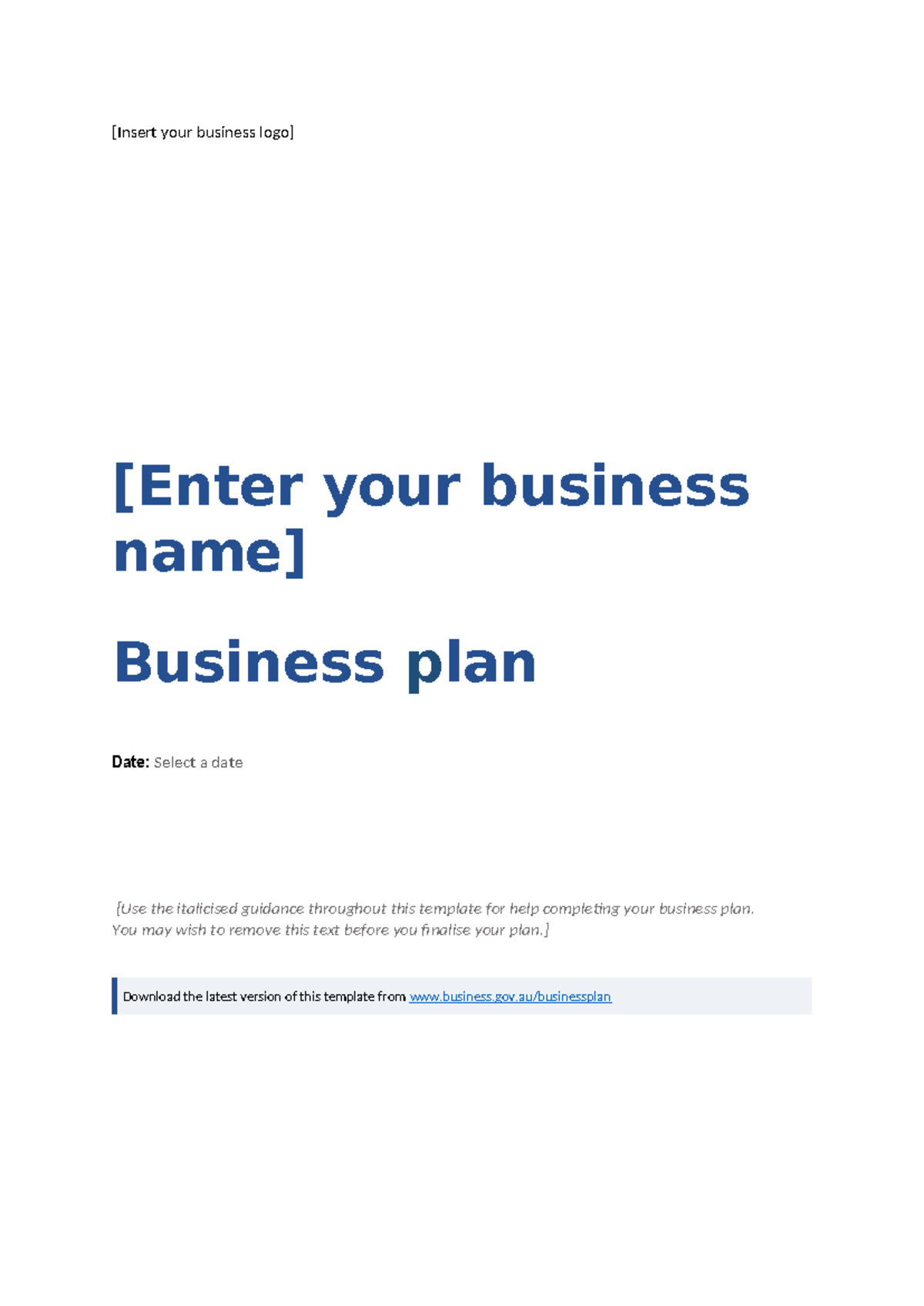 Business Plan Template for Your Business (Course Code: BUS101) - Studocu