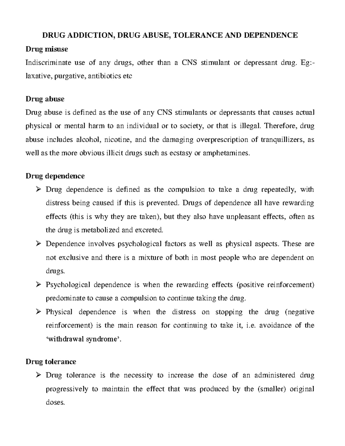 Understanding Drug Addiction, Abuse, Tolerance & Dependence in Depth ...