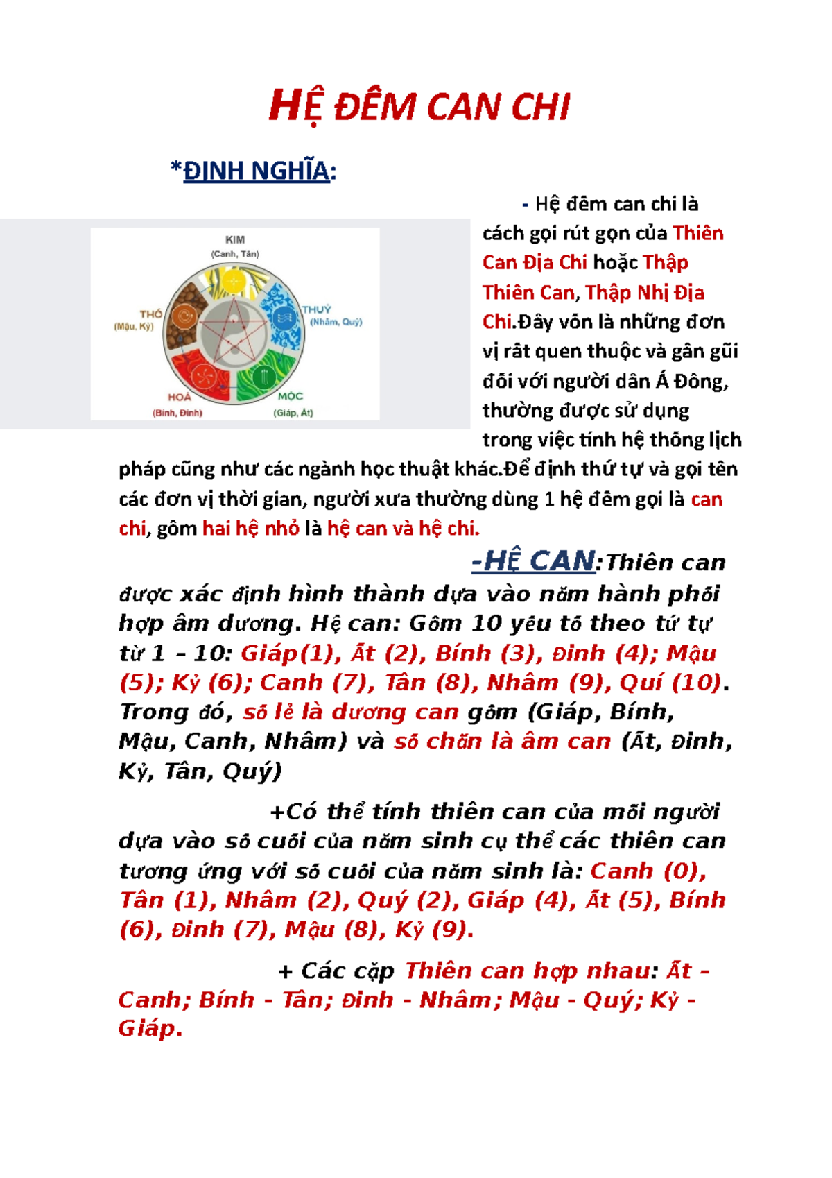 Hệ Đếm Can Chi: Đặc Điểm, Ý Nghĩa và Cách Tính - XCVBJ - Studocu