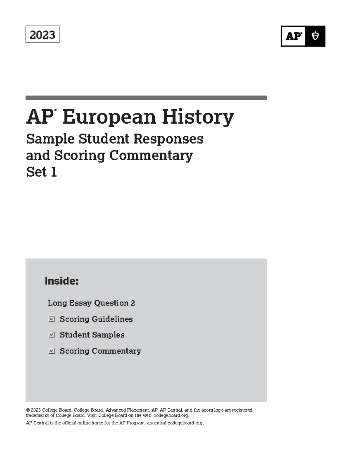 AP® European History 2023 LEQ: Long Essay Responses on Reformation ...