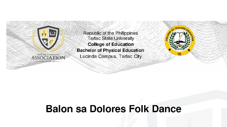 Balon sa Dolores: A Cultural Study of Folk Dance in Tarlac - Studocu