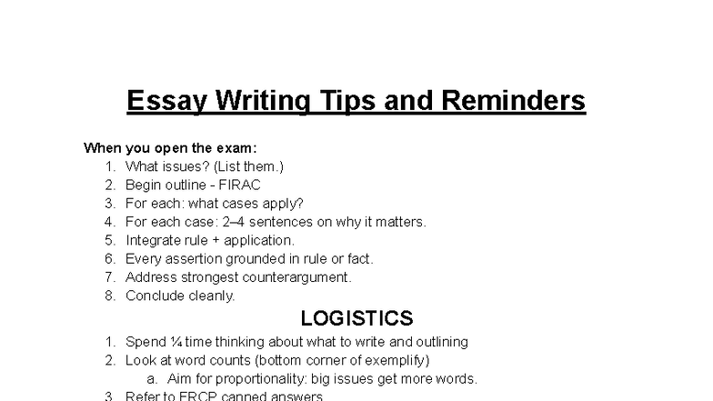 Civ Pro Writing Tips: Essay Strategies, Synonyms, and Issue Spotting ...