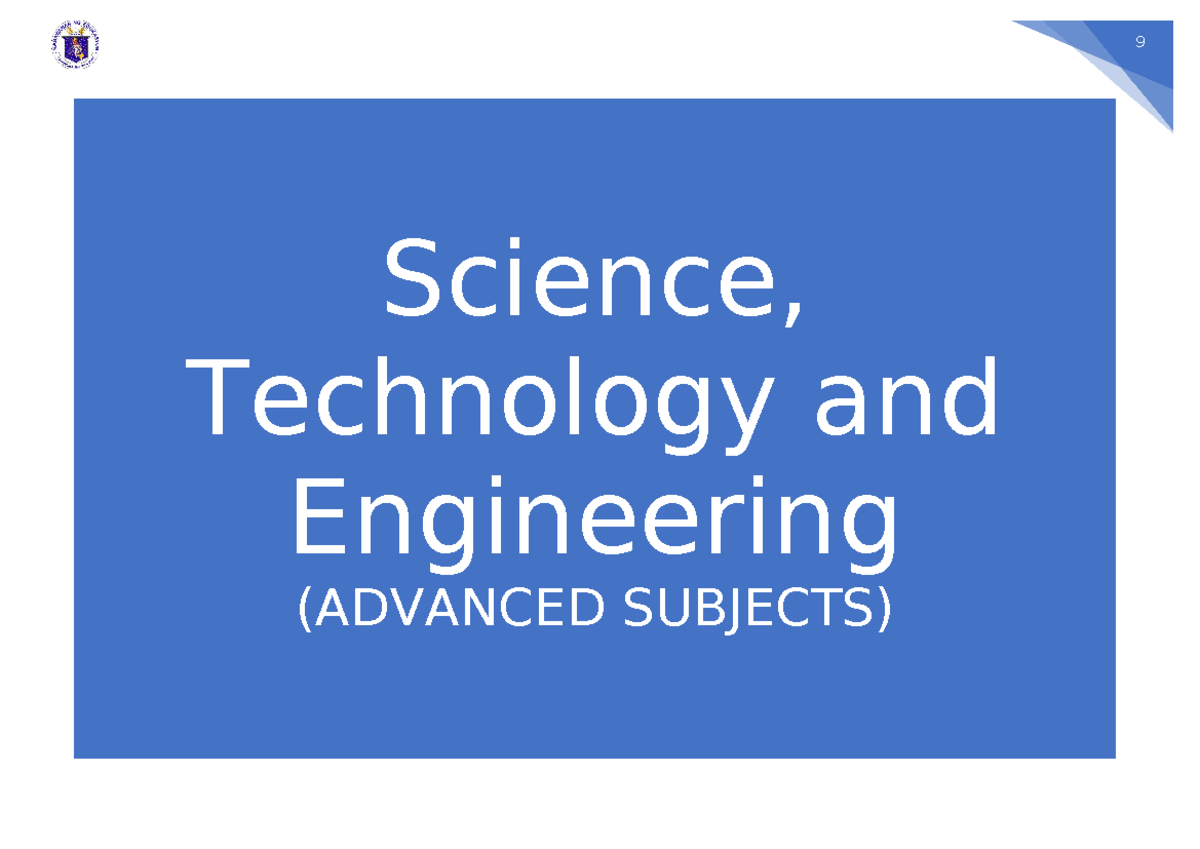MELC STE Advanced Subjects Final Exam Notes for Grades 7-10 - Studocu