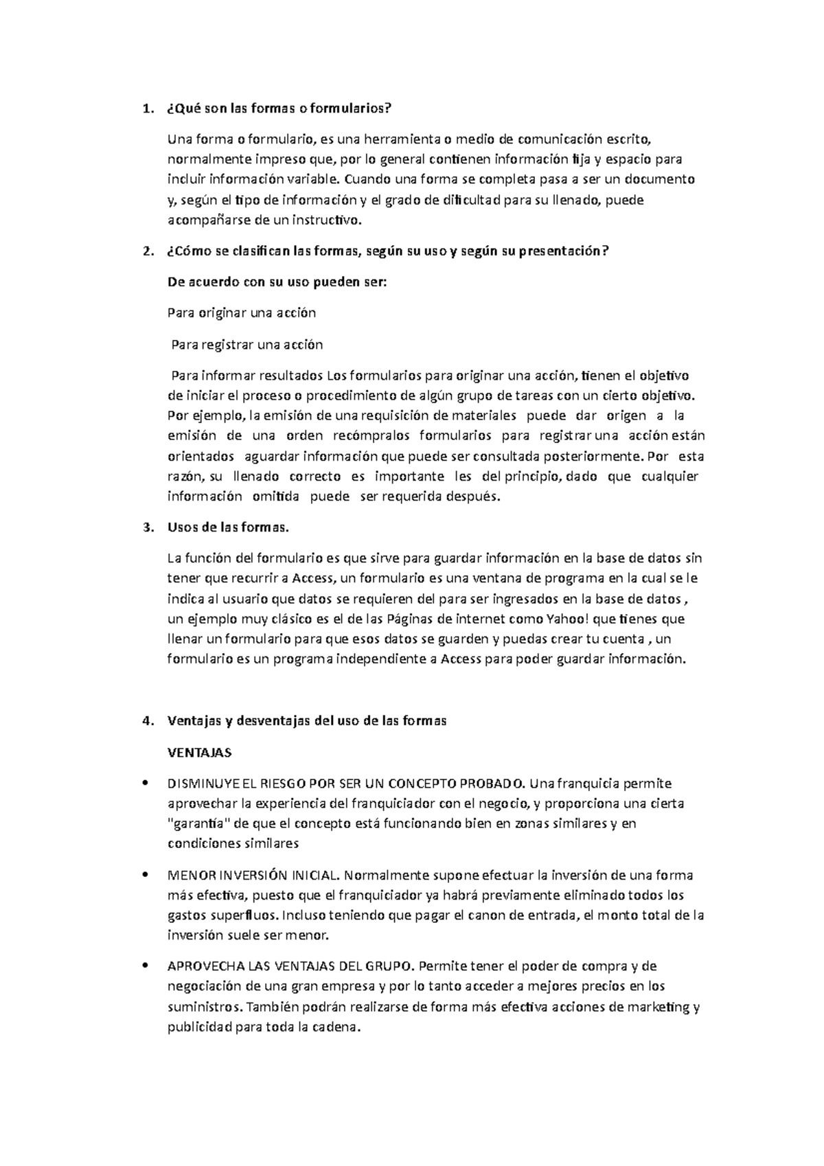Tema 5 - Formas y Formularios: Definición y Clasificación - Studocu